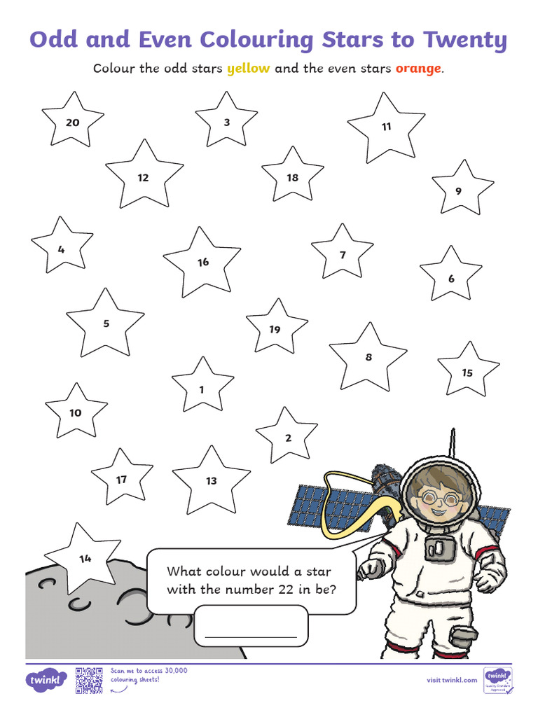 T N 1033 Odd and Even Colouring Stars To 20 - Ver - 4 | PDF