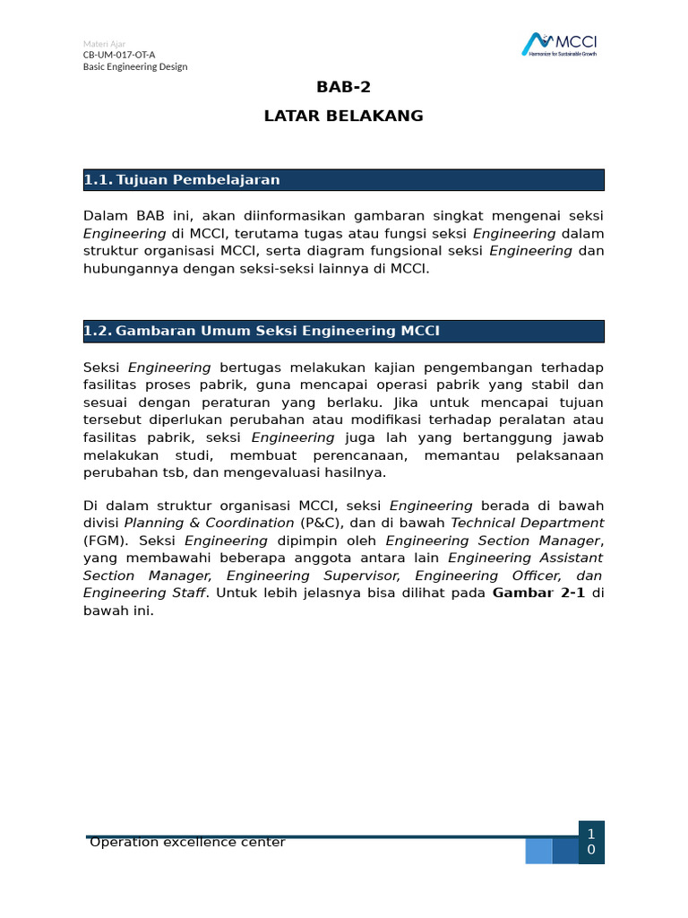 Materi Ajar - Basic Engineering Design - Bab 2 - Latar Belakang | PDF