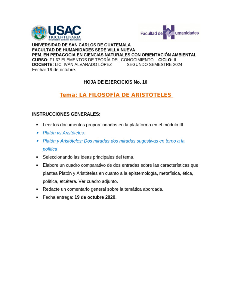 GUÃ A DE TRABAJO #10. F1.67 CC - NN. CC - SS 2024 Cuadro Comparativo. (19-10-2024) | PDF