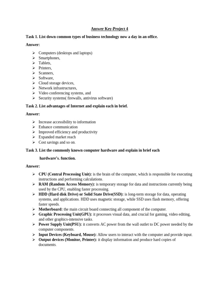 COC Answer Key | PDF | Computer Hardware | Computer Engineering