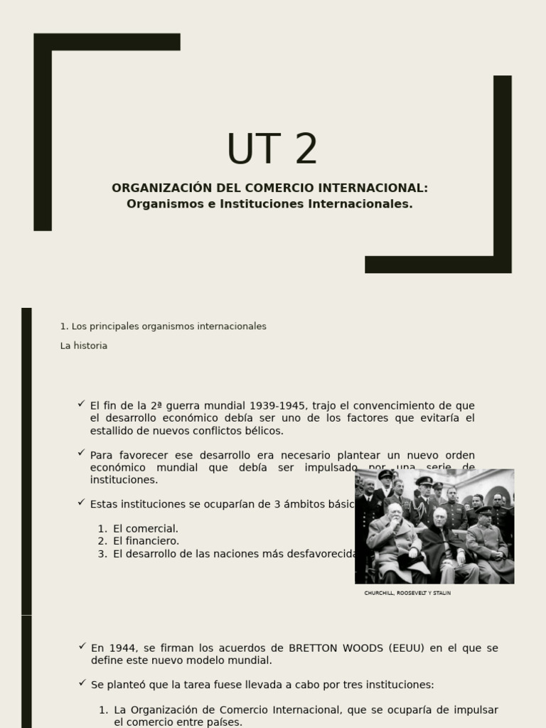 Instituciones Internacionales UT2 | PDF | Acuerdo General sobre Aranceles Aduaneros y Comercio ...