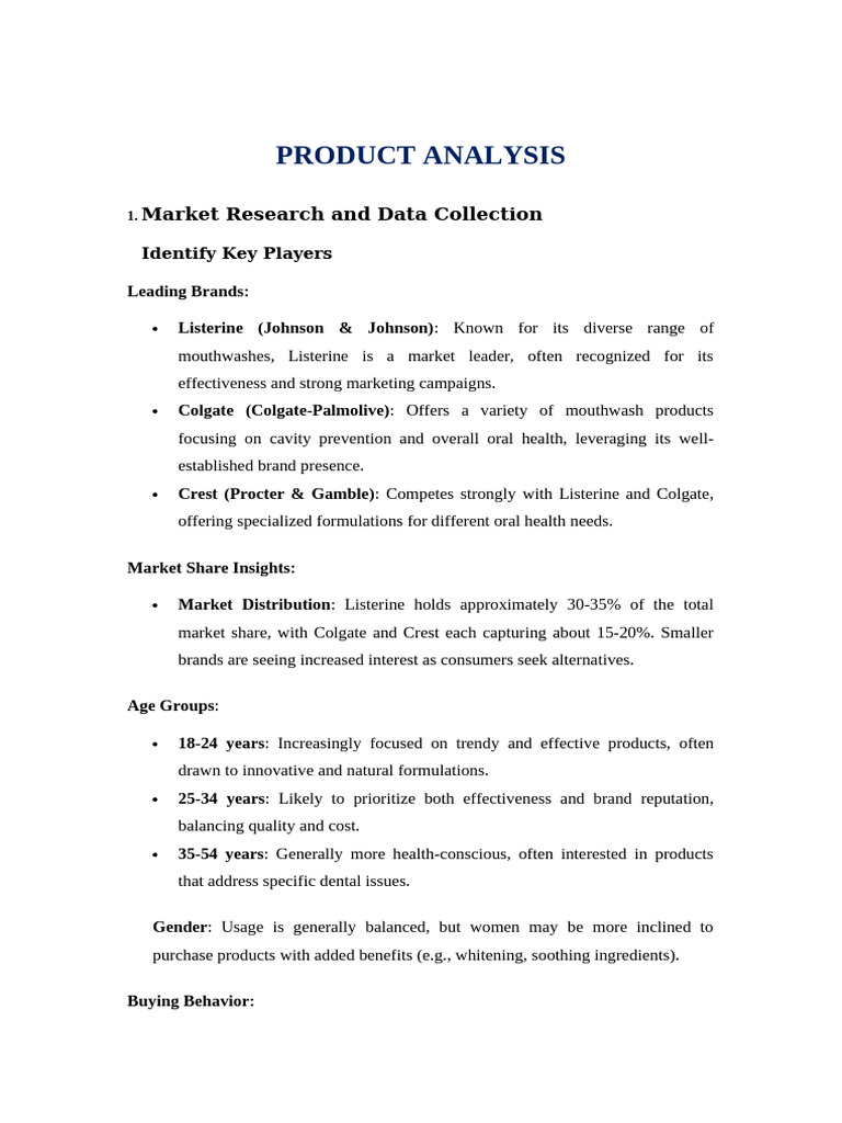 Product Analysis | PDF | Oral Hygiene | Brand