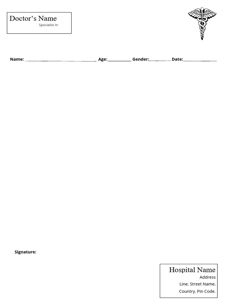 Ophthalmologist Doctor's Prescription Template | PDF