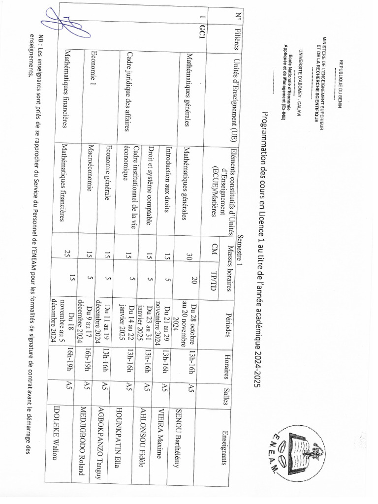 Cours ENEAM GC1 GB5 | PDF