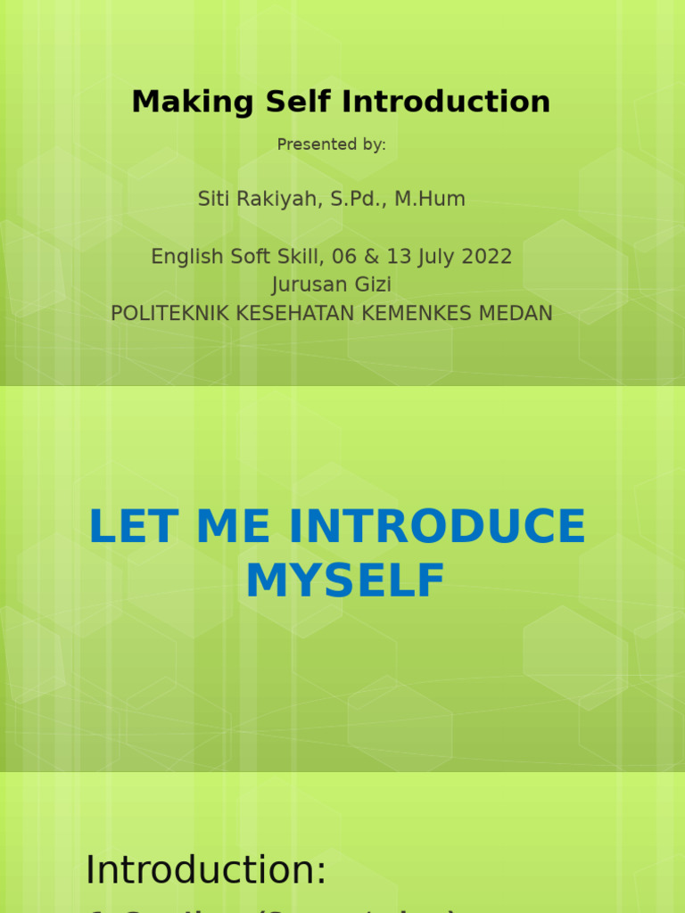 Making Self Introduction | PDF