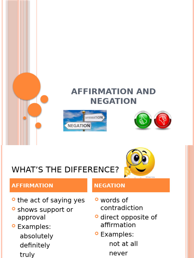 Affirmation and Negation | PDF | Language Arts & Discipline | Self ...