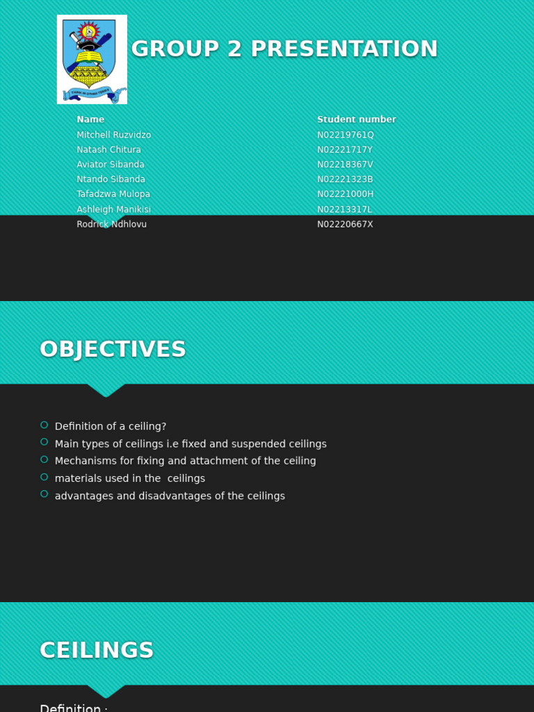 Group 2 Edited Presentation Ceilings | PDF | Ceiling | Drywall