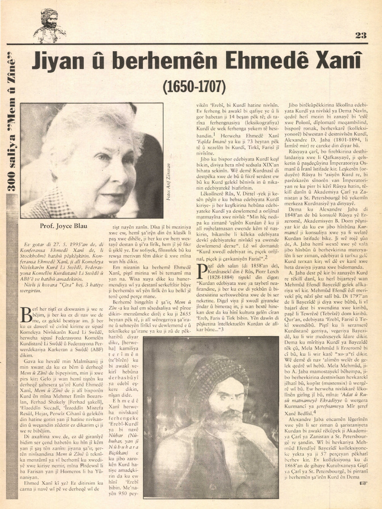 Extract - Jiyan Û Berhemên Ehmedê Xanî - Blau | PDF