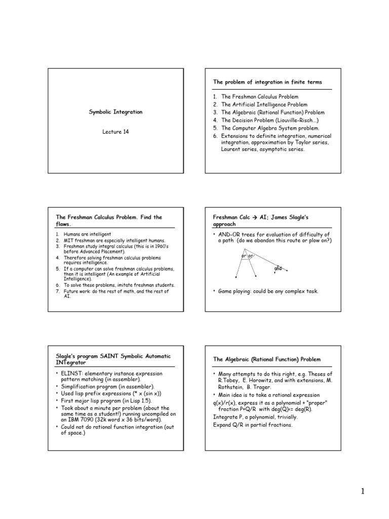 Symbolic Integration Challenges Explained | PDF | Field (Mathematics ...