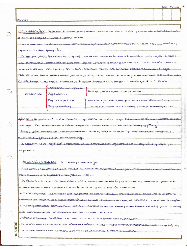 Hidro - 1°parte (Escrito A Mano) | PDF