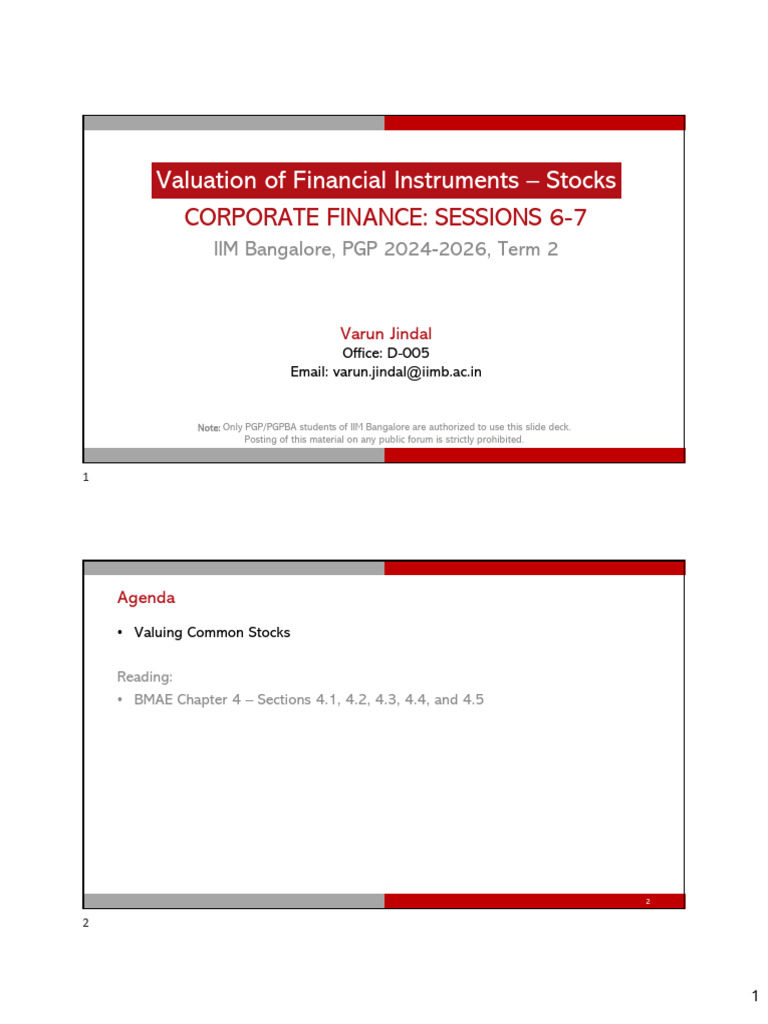 Stock Valuation Techniques Explained | PDF | Stock Valuation | Stocks