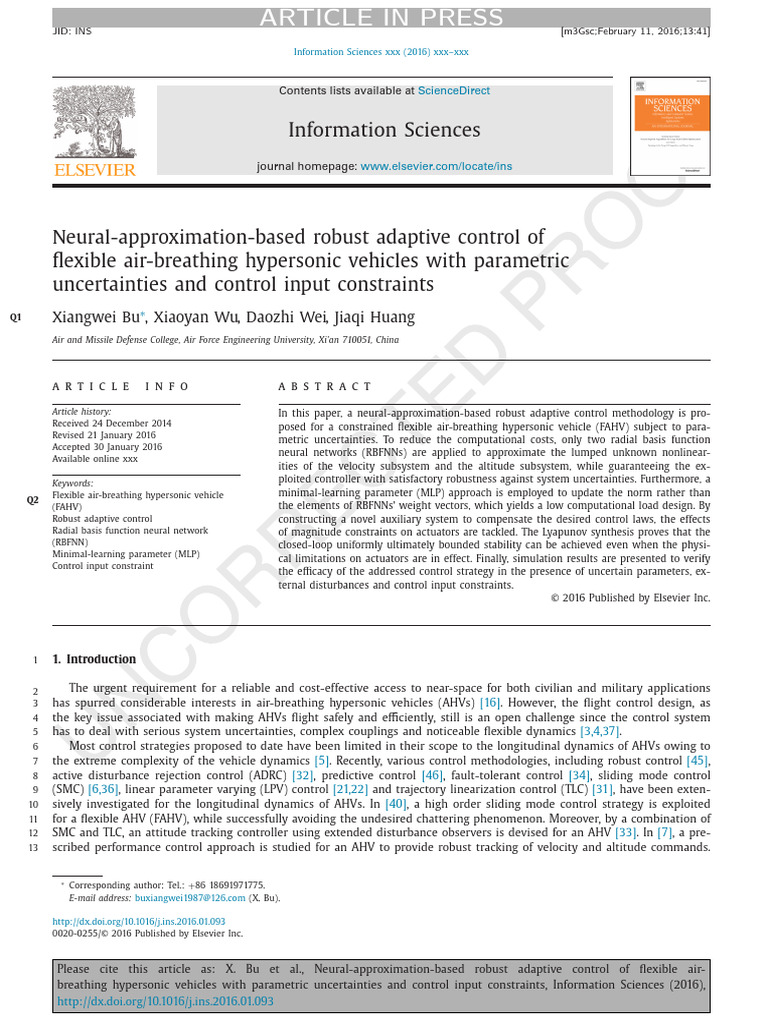 Neural-Approximation-based Robust Adaptive Control of | PDF | Mechanics