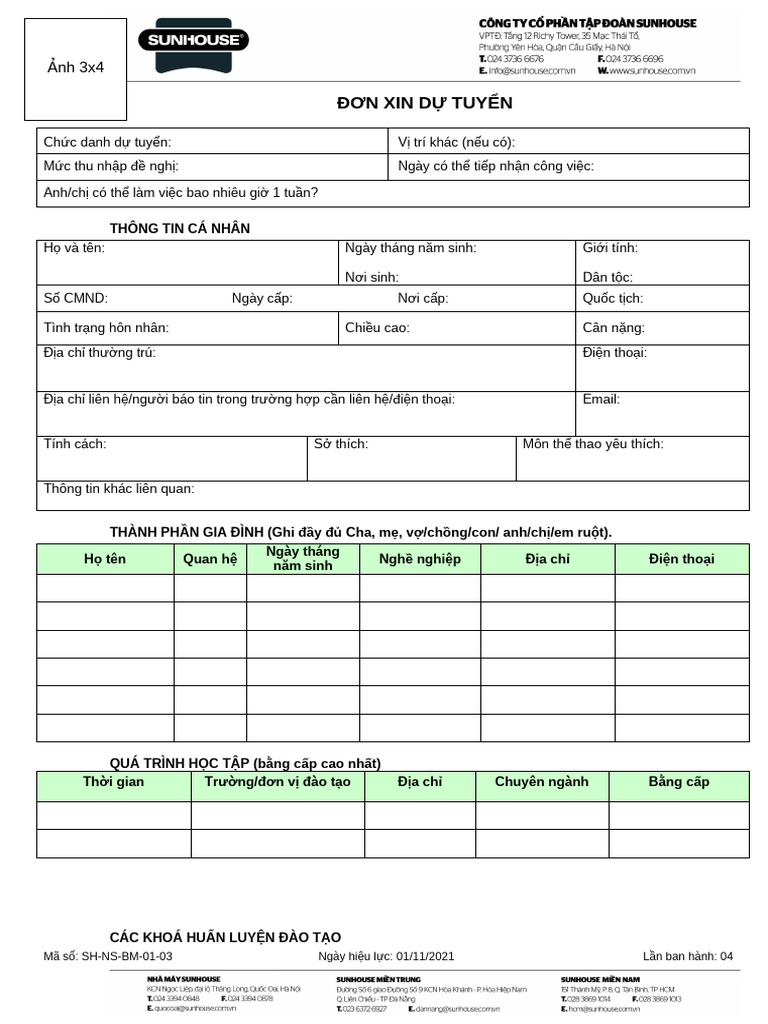SH-NS-BM-01-06 Don Xin Du Tuyen | PDF