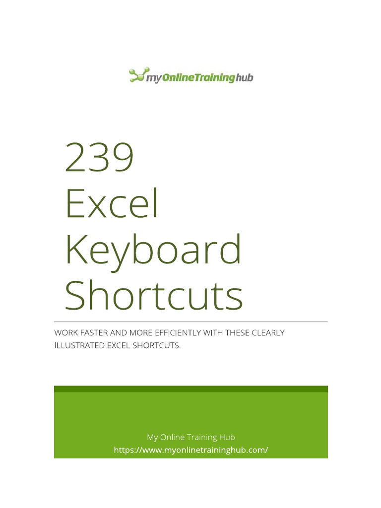 239 Excel Keyboard Shortcuts | PDF