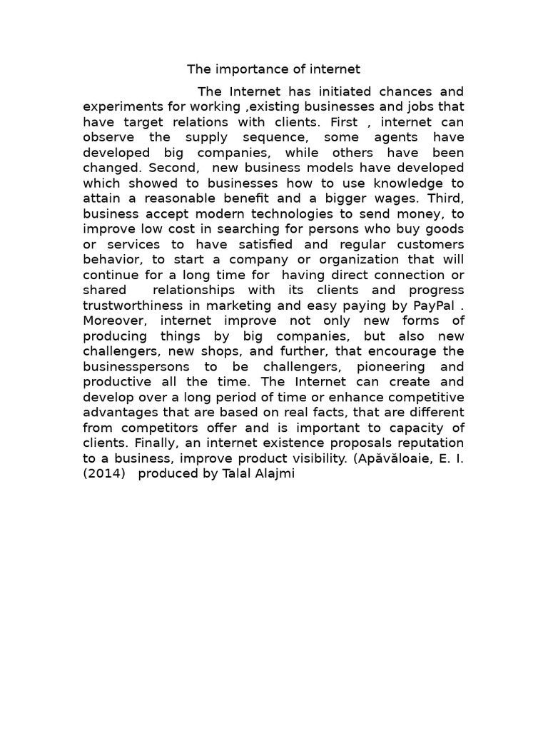 The Importance of Internet | PDF