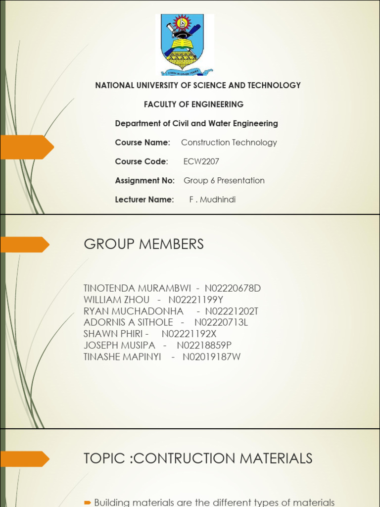 Group 6 Con Tech Assignment | PDF | Concrete | Cement