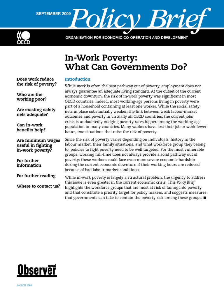 In-Work Poverty: Government Solutions | PDF | Poverty | Poverty ...