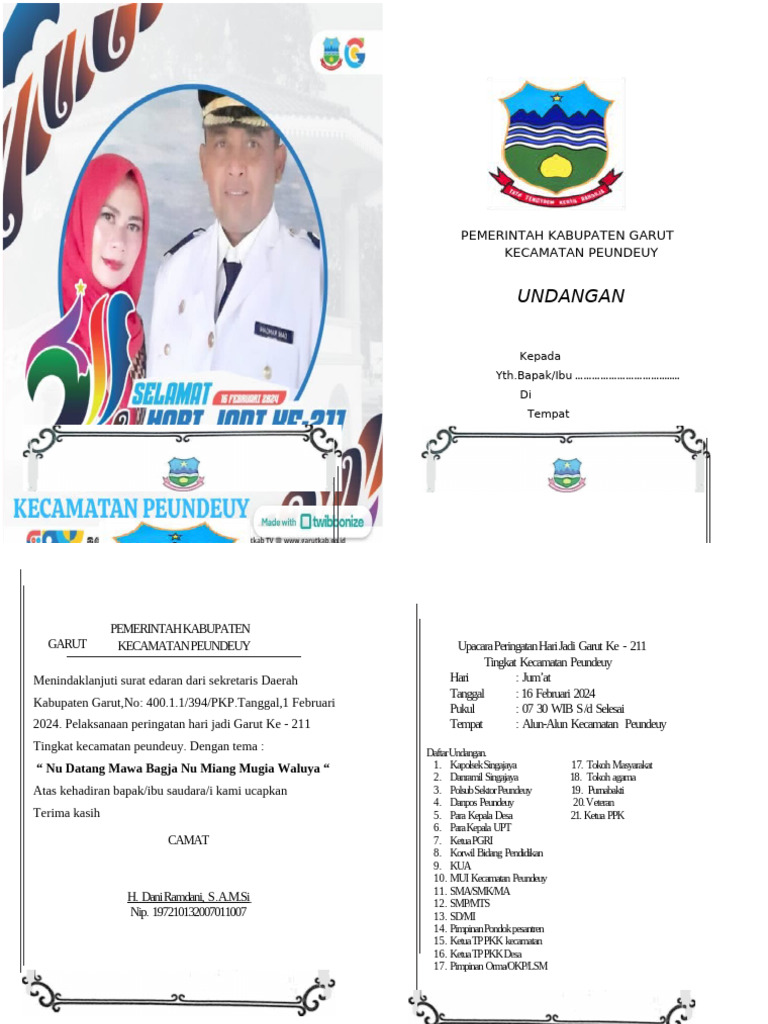 cover undangan Hari Jadi Garut | PDF