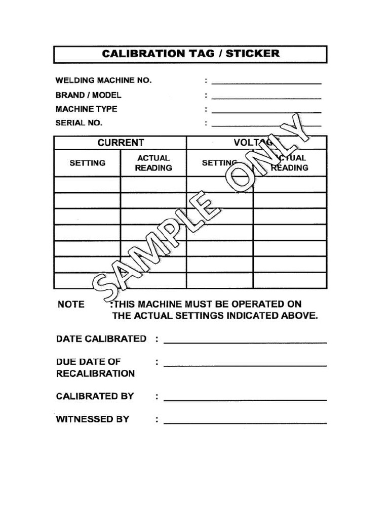 Calibrate Form | PDF
