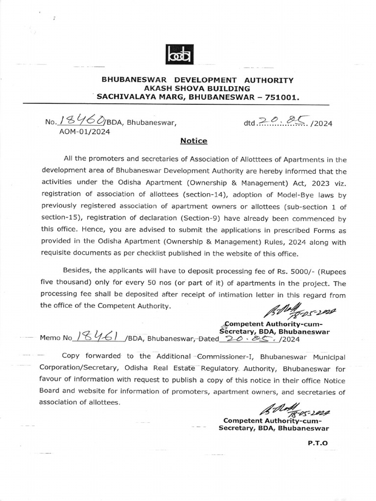 BDA Notice Regarding Formation of Association and Checklist of Documents | PDF | Technology ...