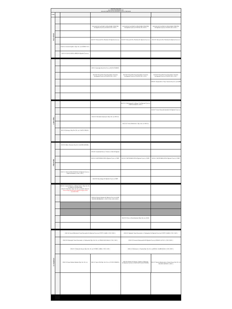 Havacilik Yonetimi Vize Sinav Programi 28.10.2024 | PDF