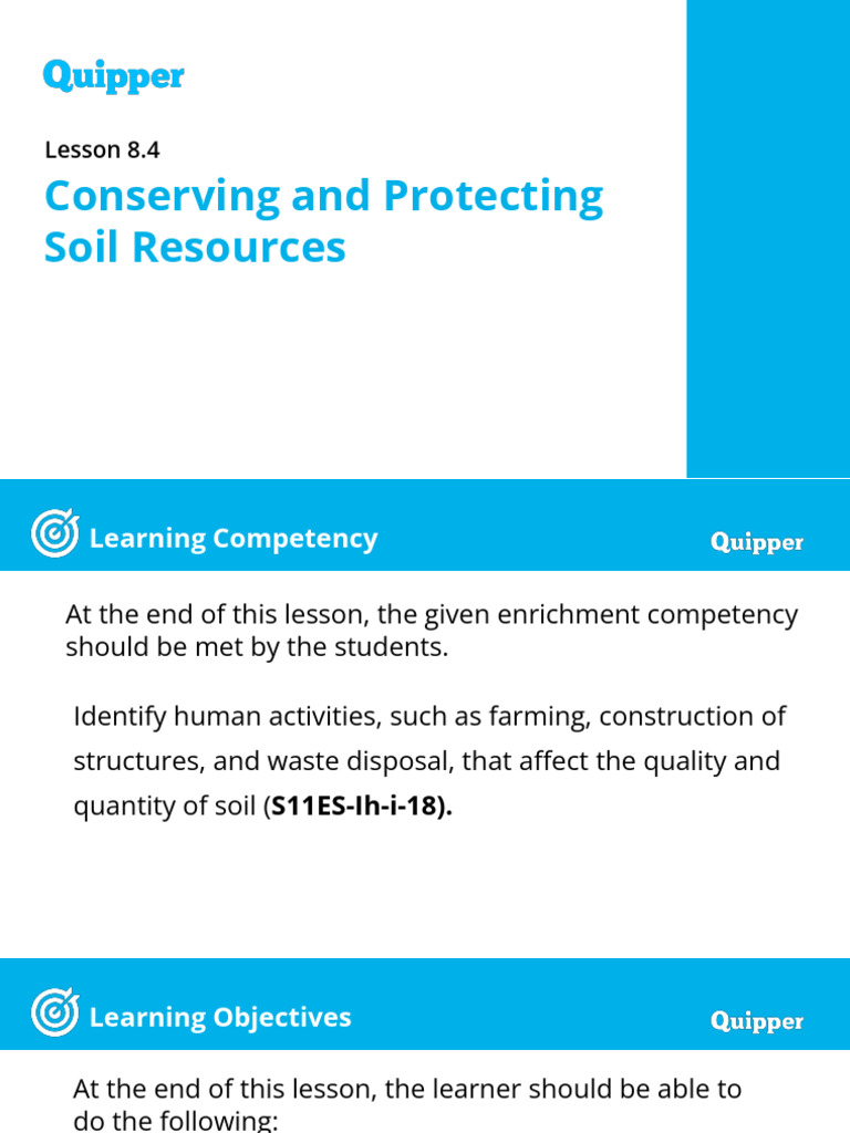 Conserving and Protecting Soil Resources Earth Scence | PDF | Soil ...