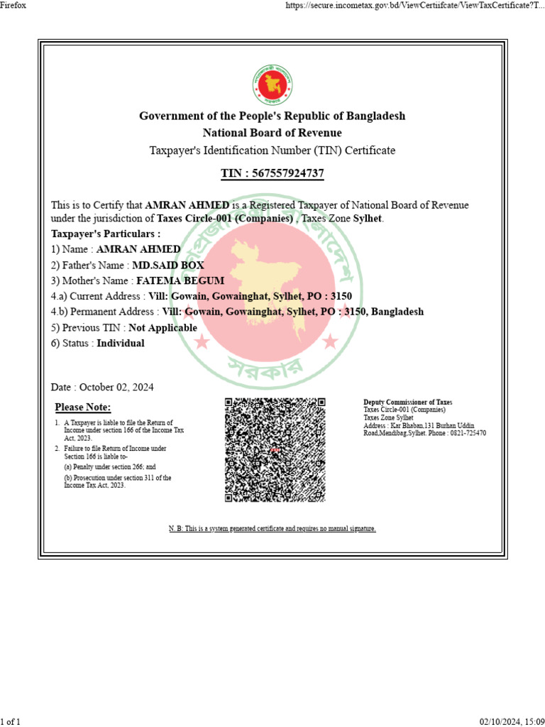 View Tax Certificate | PDF | United States Law | Taxes