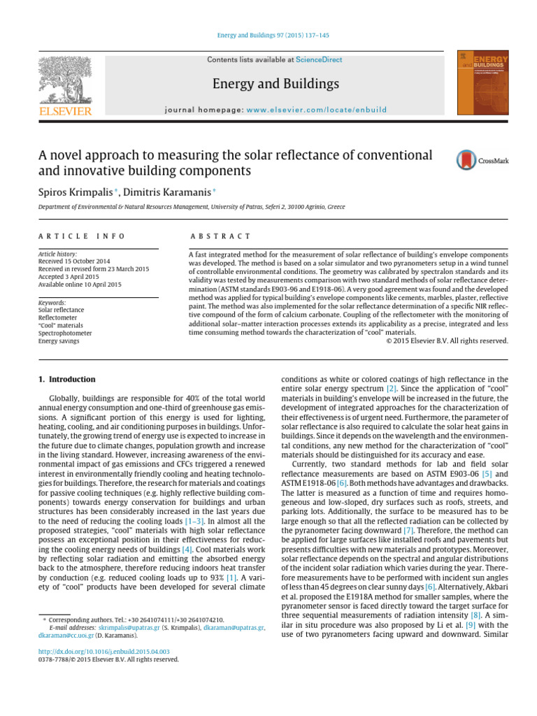A Novel Approach To Measuring The Solar Reflectance of Conventional and ...