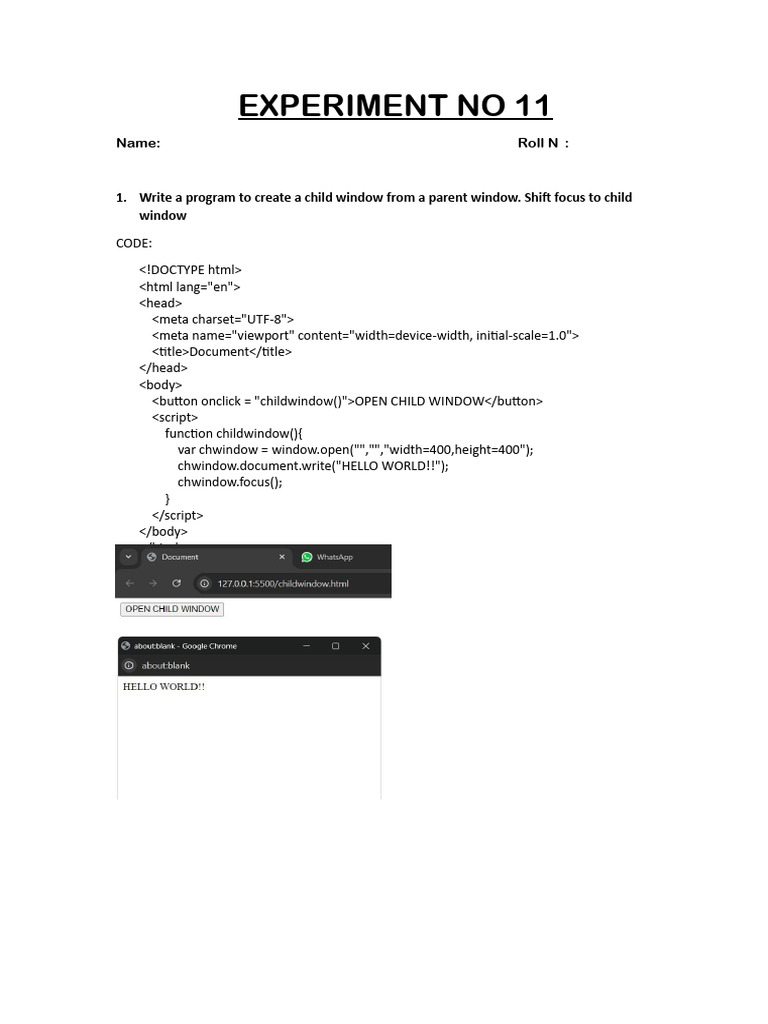 Experiment No 11 AJP Msbte | PDF | Computer Programming