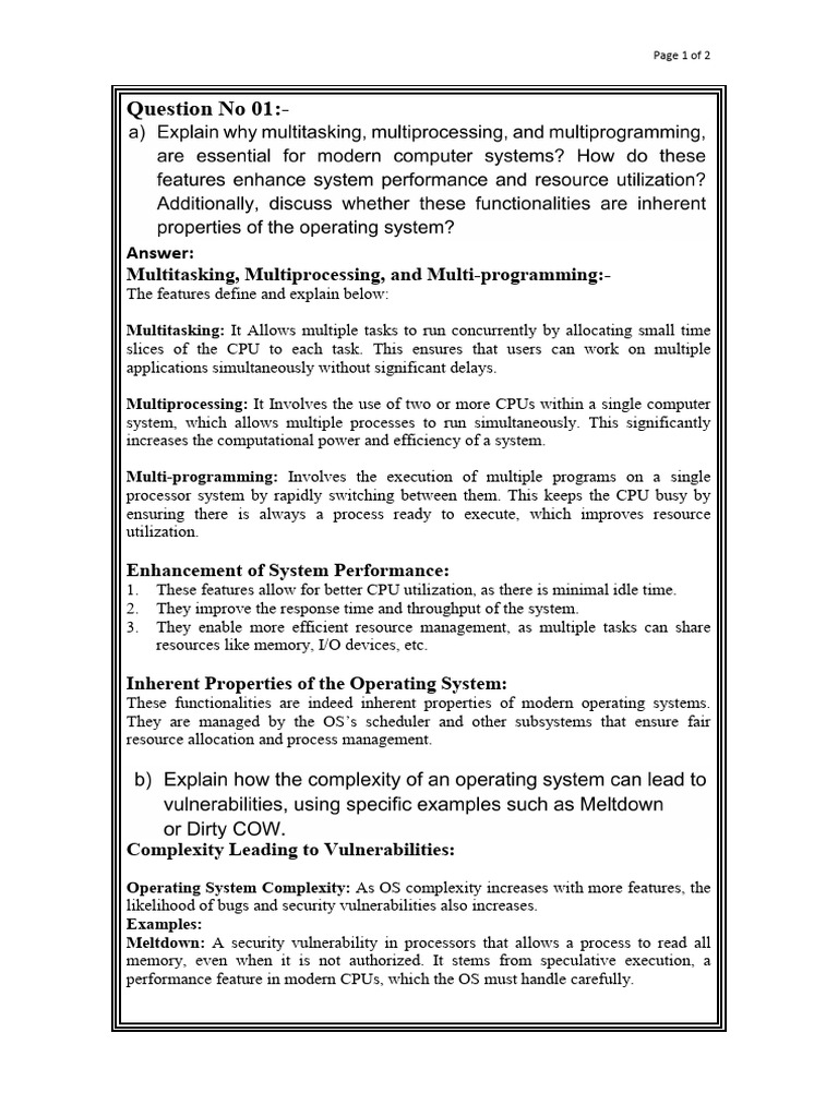 Muneeb Assignos | PDF | Operating System | Process (Computing)