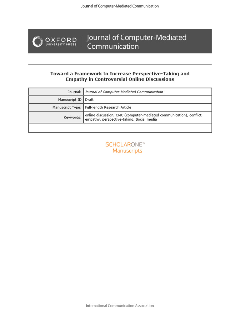 Vaassen Et Al - Toward A Framework To Increase Perspective-Taking - Dont Cite | PDF | Empathy ...