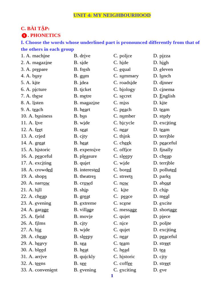 Unit 4 My Neighbourhood. BTBT | PDF | Verb