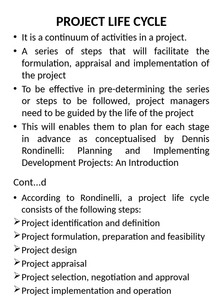 Project Life Cycle | PDF | Evaluation | Performance Appraisal