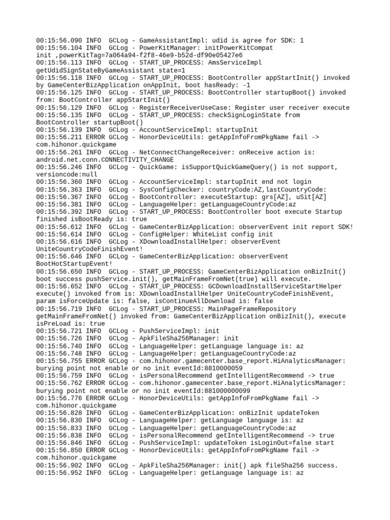 GameCenter Startup Log Analysis | PDF | Network Architecture | World ...