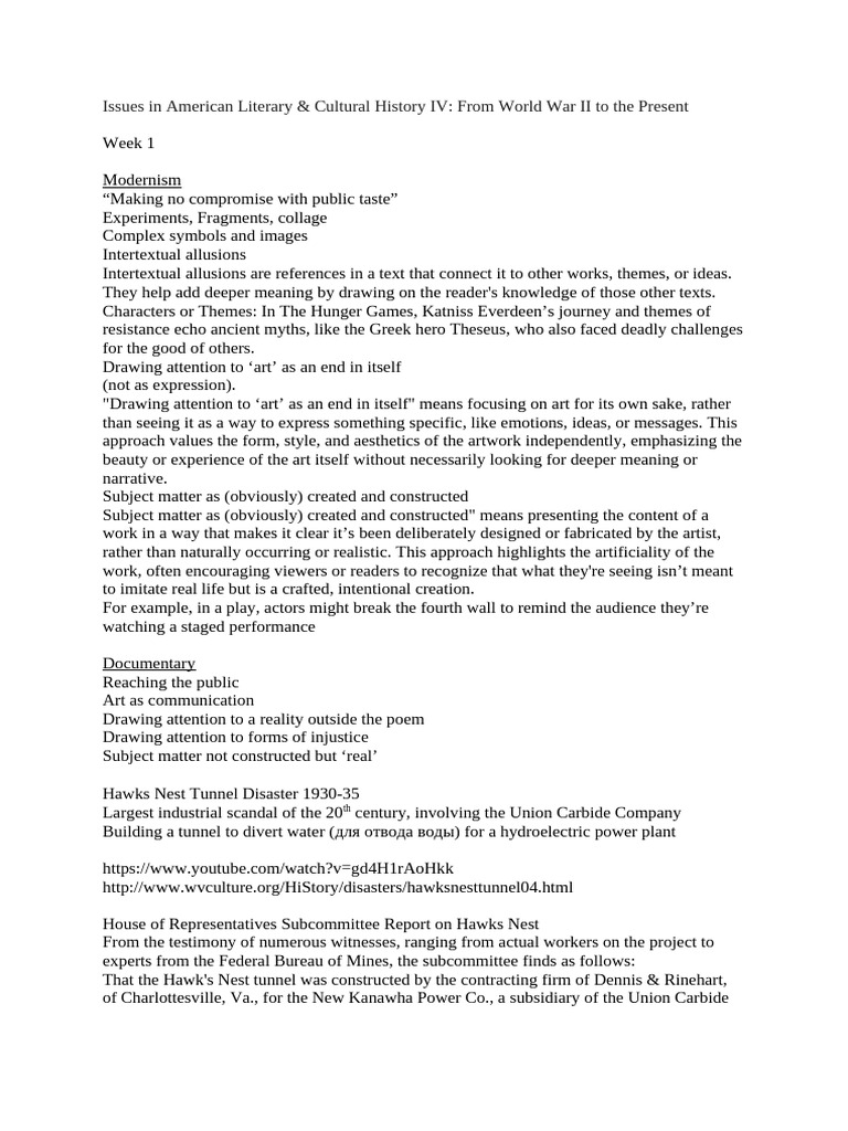 Issues in American Literary | PDF | Intertextuality | Aesthetics