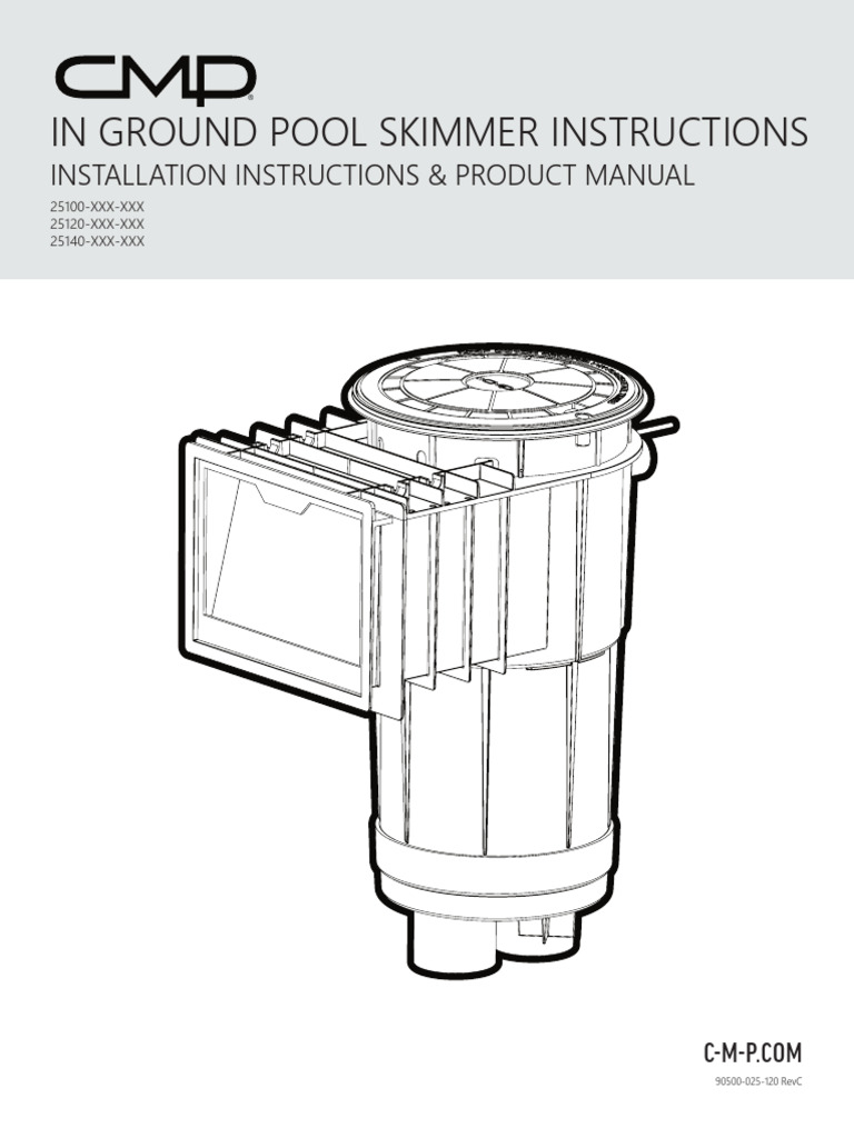 4 2848 01 Inground Pool Skimmer Instruction Manual 25100 25120 25140 ...