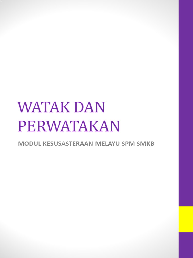 Watak Dan Perwatakan | PDF | Fiksi Umum