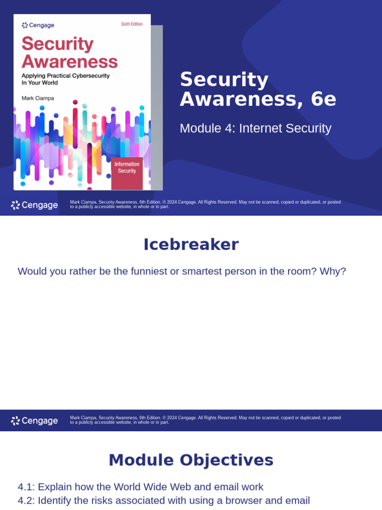 Ciampa SecurityAwareness6e PPT Module04 | PDF | World Wide Web | Internet & Web