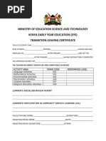 Editable Kenya Primary School Leaving Certificate | PDF