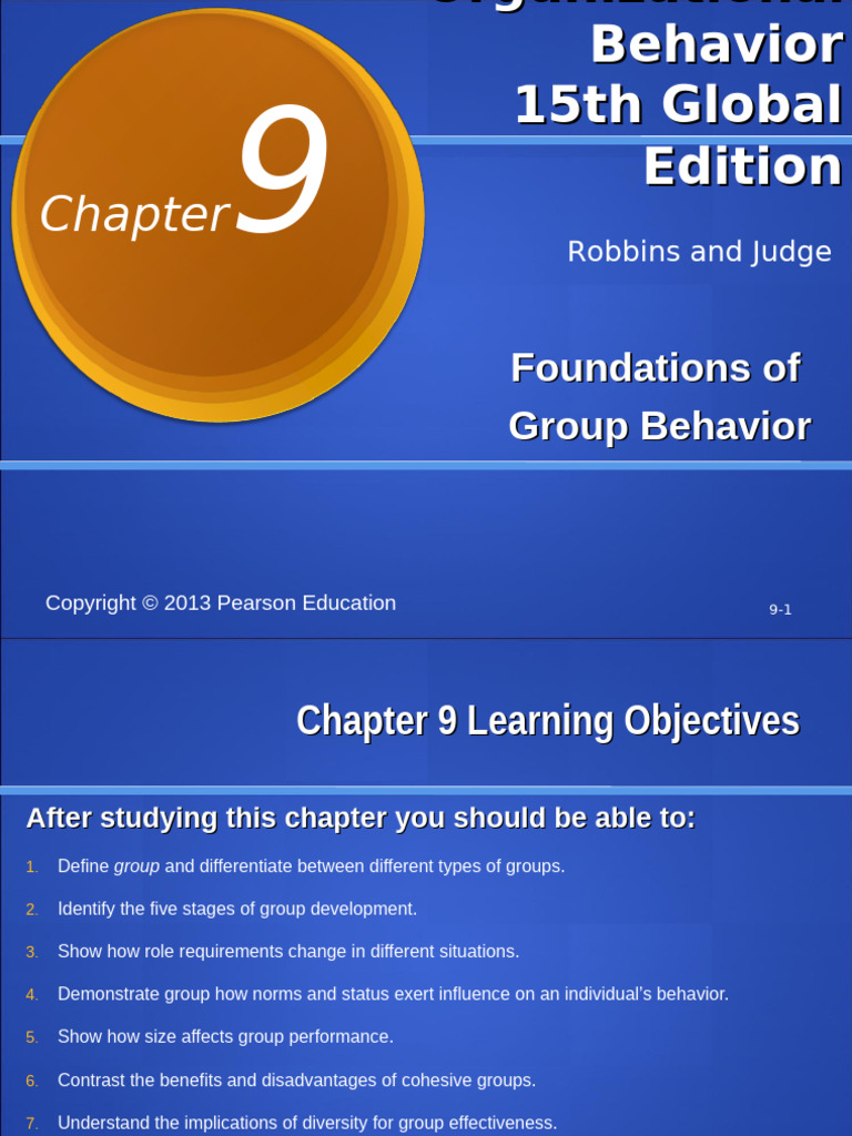 Chapter 9 Foundations of Group Behavior | PDF | Brainstorming | Behavior