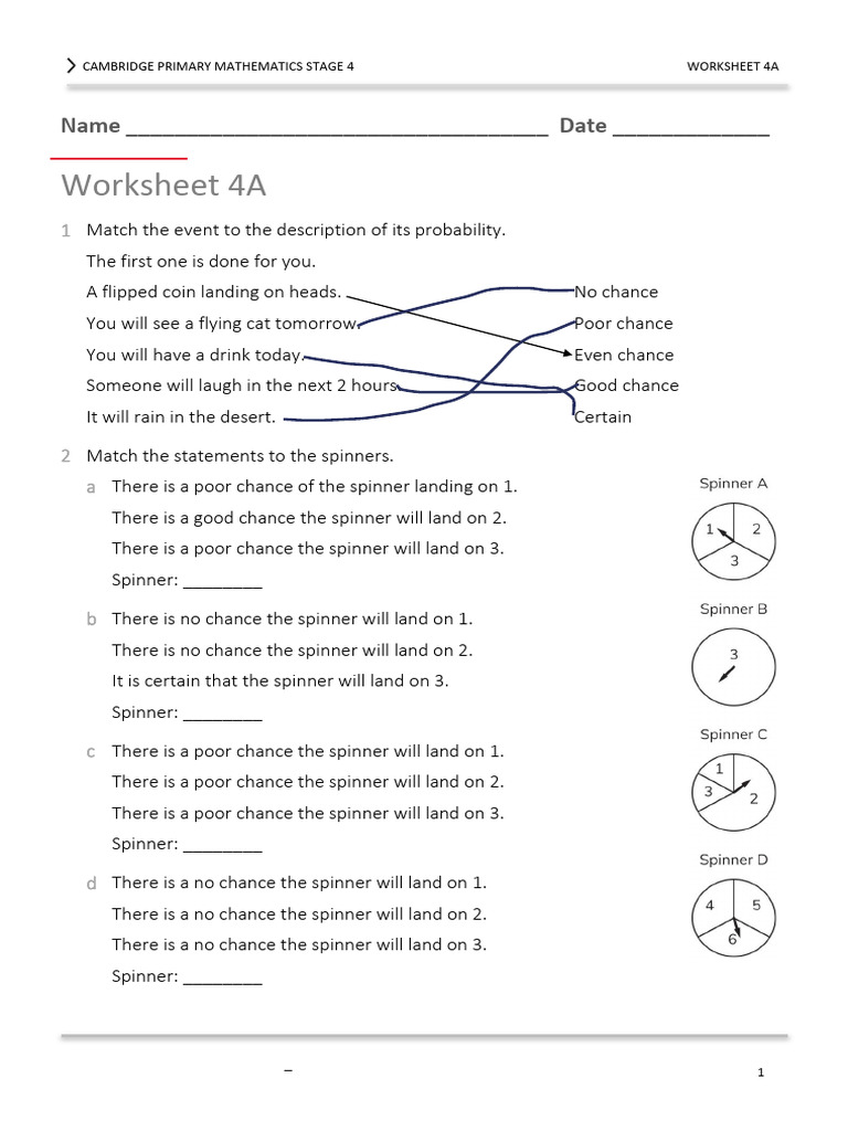 Prim Maths 4 2ed TR Diff Ws 4a | PDF