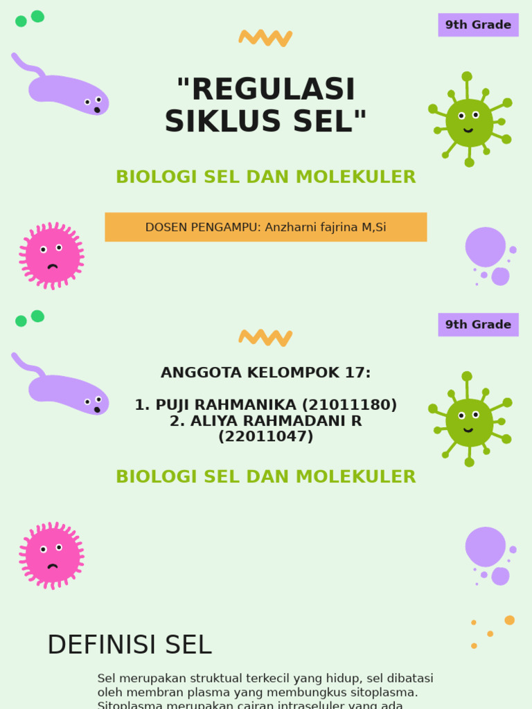 Regulasi dan Tahapan Siklus Sel Eukariotik | PDF