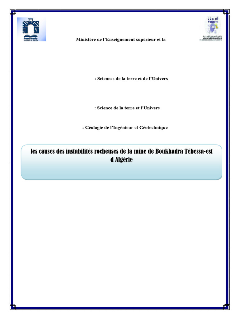 Mémoire Final | PDF | Grès | Exploitation minière