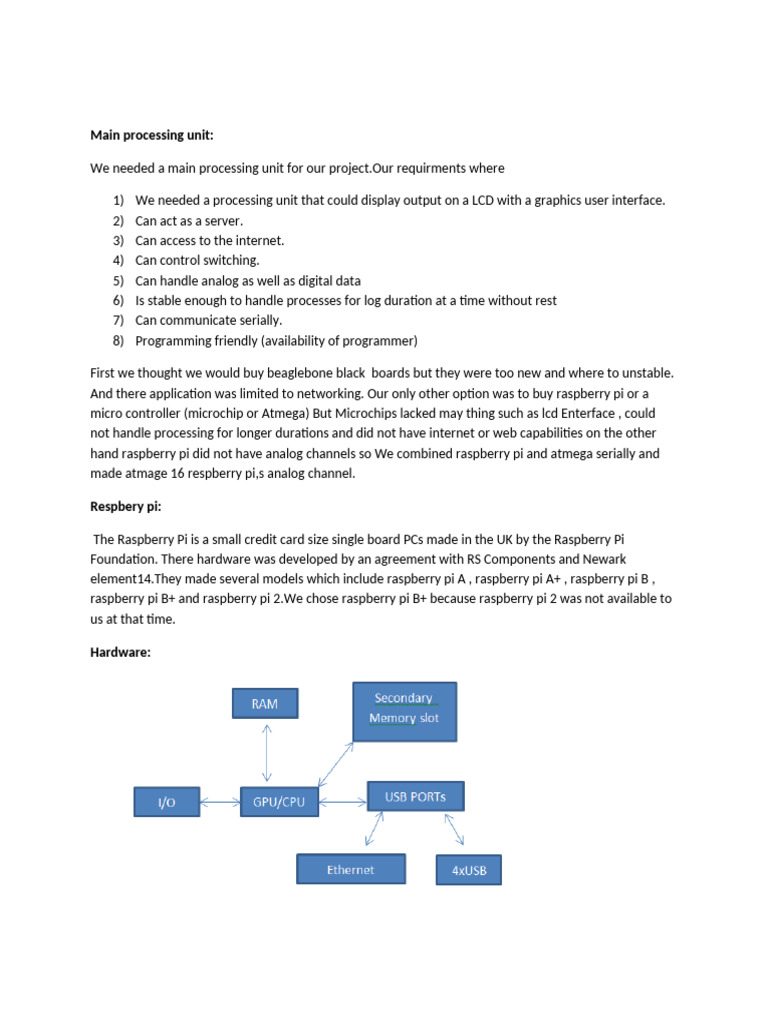 Main Processing Unit Pdf Raspberry Pi Microcomputers 4944