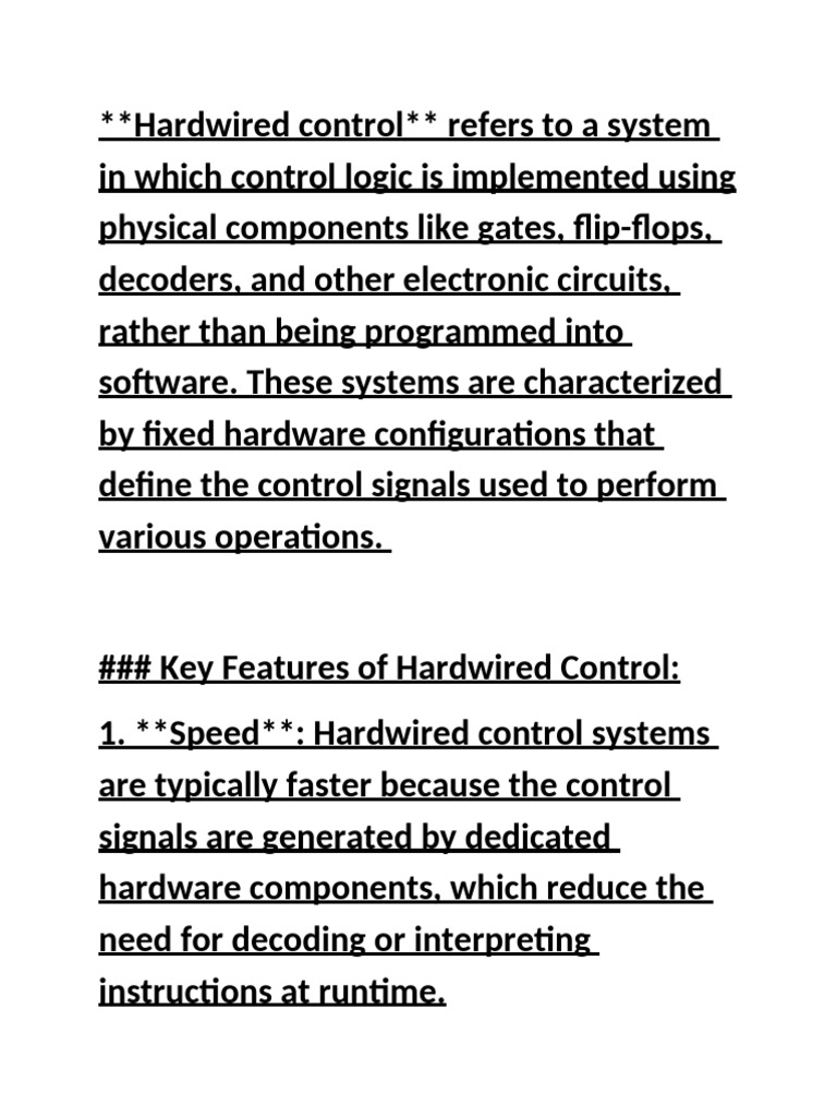 Hardwired Contr | PDF