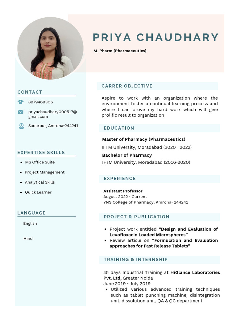 Priya Chaudhary - Resume | PDF | Business