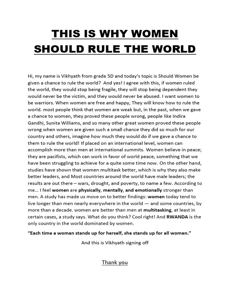 This Is Why Women Should Rule The World 2 | PDF