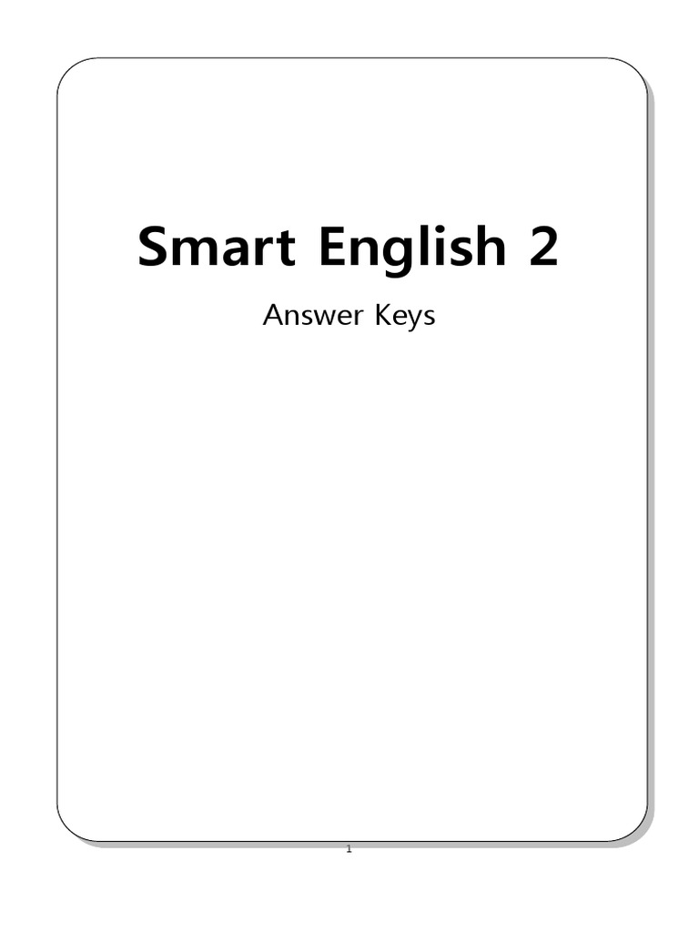Smart English 2 - Answer Key | PDF | Foreign Language Studies