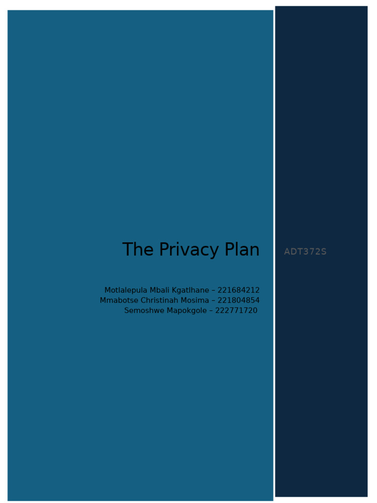 The Privacy Plan | PDF | Information | Authentication