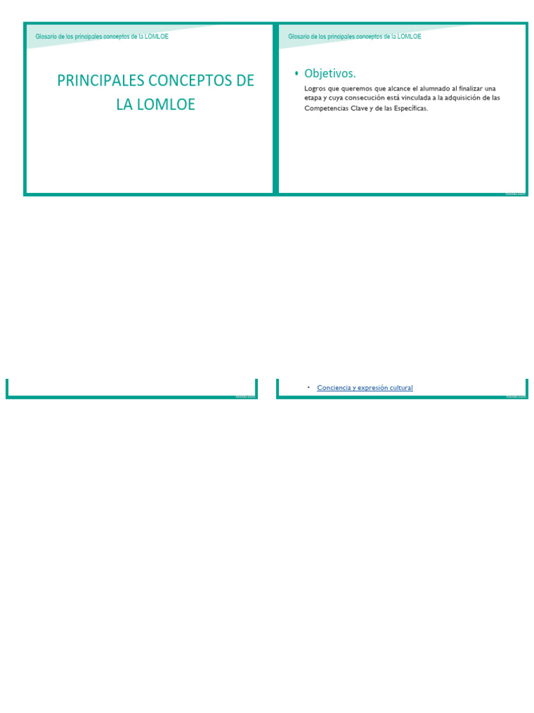 Principales Conceptos de La LOMLOE | PDF | Plan de estudios | Educación primaria